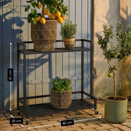 Support pour plantes d'extérieur Noir Fer H81xl35xL80cm Greenrax ...