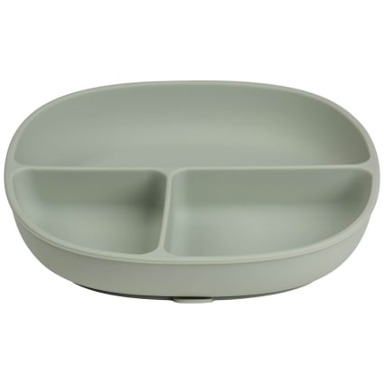 Assiette bébé silicone ventouse avec couvercle vert 28x26x8 cm ...