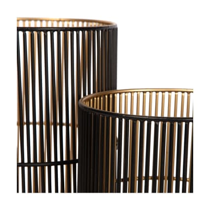 Kerzenhalter aus Metall, Schwarz und Gold, 2er-Set, 13/15 cm Jidi ...