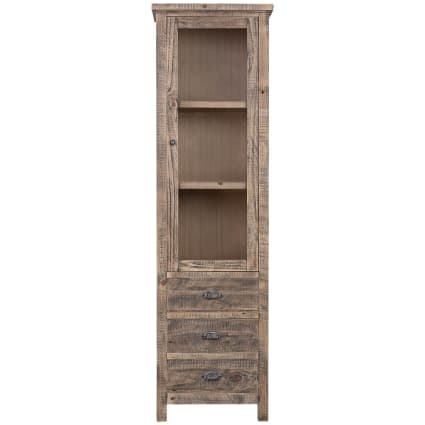 Holzvitrine mit einer Tür, 58 x 40 x 200 cm (H) Braun Leño | Maisons du ...