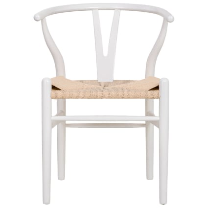 Holzstuhl mit Seil sitzfläche, 50x41x44/77 cm Weiß | Maisons du Monde