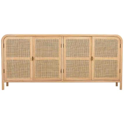 Sideboard aus Holz und Rattan 180 x 40 x 82 cm (H) Braun Nido | Maisons ...