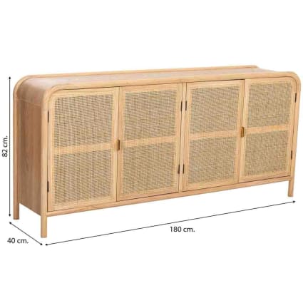 Sideboard aus Holz und Rattan 180 x 40 x 82 cm (H) Braun Nido | Maisons ...