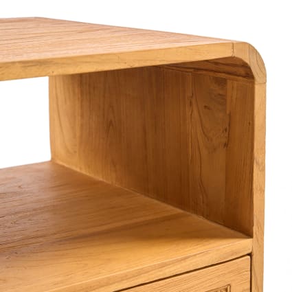 Comodino in legno di teak e rattan marrone 50x50x55 cm Breeze | Maisons ...