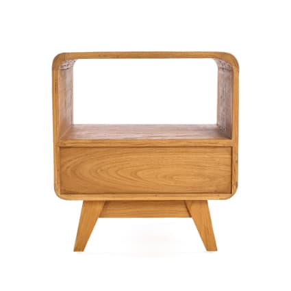 Comodino in legno di teak e rattan marrone 50x50x55 cm Breeze | Maisons ...