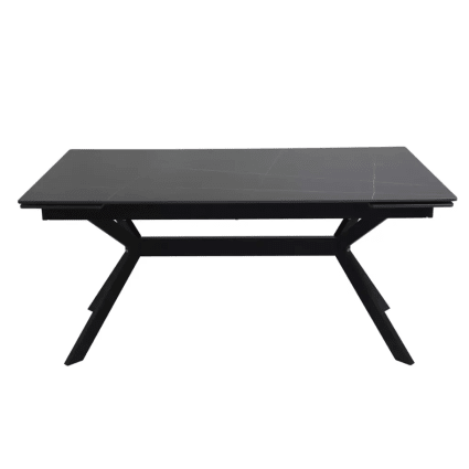 Table de salle à manger extensible en céramique noir mat 160 + 60cm ...