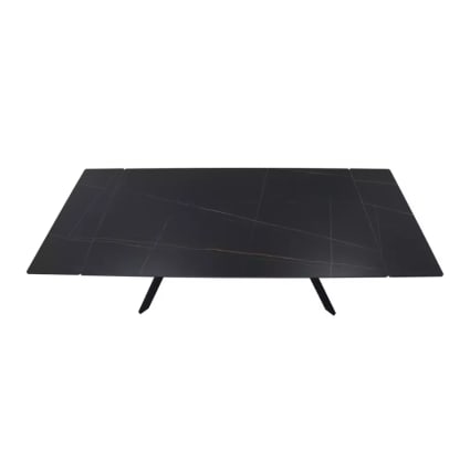 Table de salle à manger extensible en céramique noir mat 160 + 60cm ...