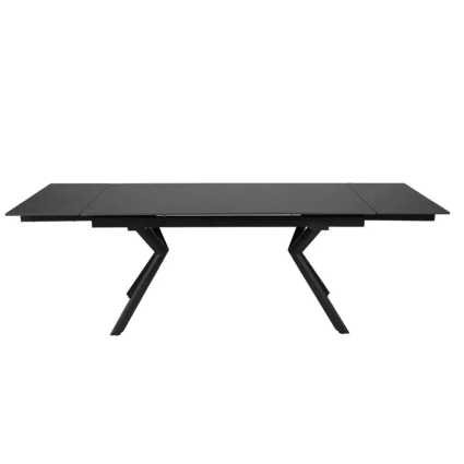 Table extensible de salle à manger céramique noir mat 160 + 80cm Alida ...
