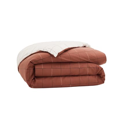 Parure de lit en polyester blanc et gris 200x200cm Diego | Maisons du Monde