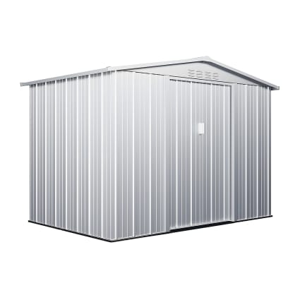 Cabane de jardin acier gris clair Linus | Maisons du Monde