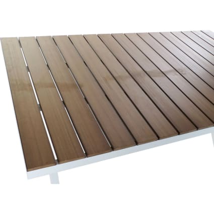 Table de jardin rectangulaire en aluminium effet bois Terraza y jardin ...