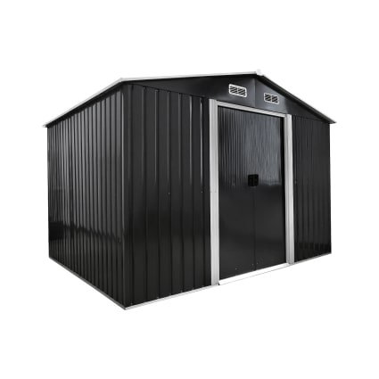 Cabane de jardin acier gris anthracite Manso | Maisons du Monde