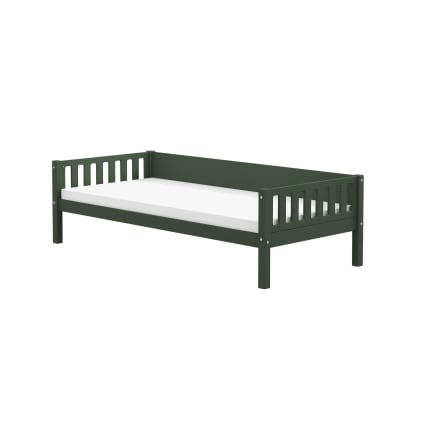 Lit simple enfant en pin massif coloris vert 90x200 Viggo | Maisons du ...