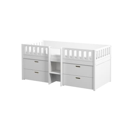 Lit simple enfant en pin massif coloris blanc 90x200 Viggo | Maisons du ...