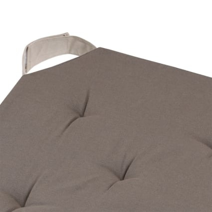 Lot de 4 galettes de chaise velcro en coton 38x38 cm taupe lin Duo ...