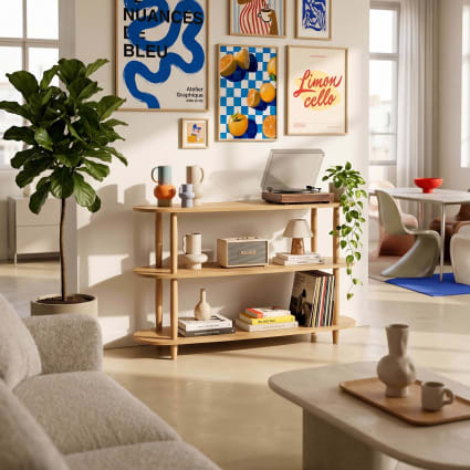 Mensola alta con finitura effetto legno, 120 x 77 cm, legno chiaro Suzy ...