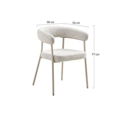Lot de 2 chaises en tissu texturé contemporain beige Sadie | Maisons du ...