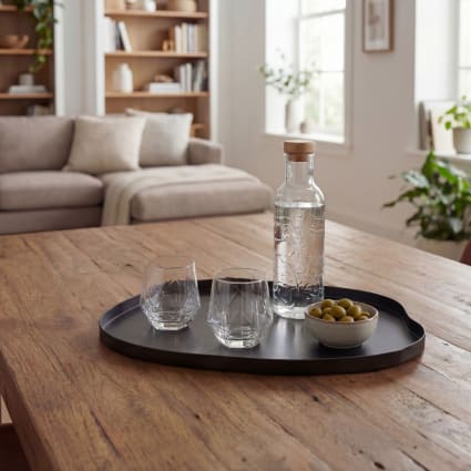 Vassoio decorativo in metallo, nero | Maisons du Monde