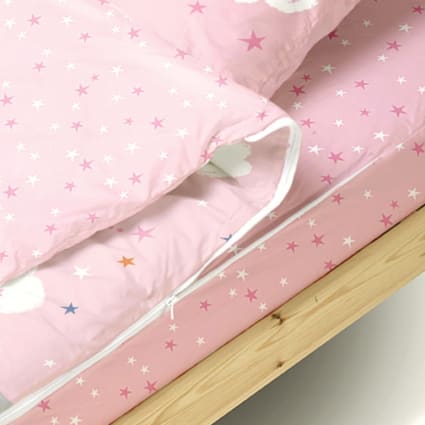 Parure de lit enfant sans couette motif licorne 90x190cm Caradou ...