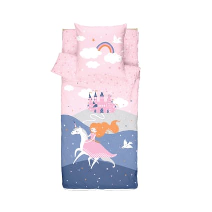 Parure de lit enfant sans couette motif licorne 90x190cm Caradou ...