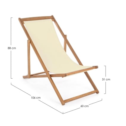 Chaise longue en bois d'acacia naturel Noemi | Maisons du Monde