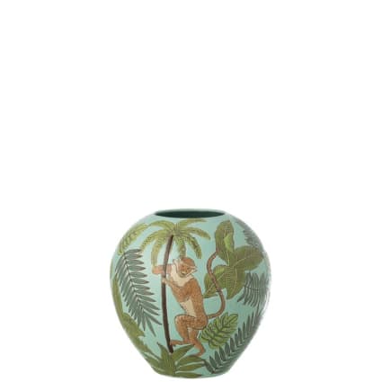 Vase singe en porcelaine multicouleur 26x26x26 cm | Maisons du Monde