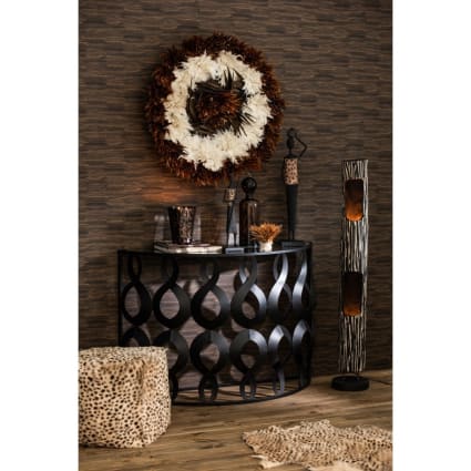 Bouteille avec bouchon tacheté en verre marron 11.5x11.5x35 cm ...