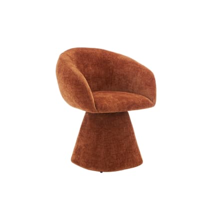Fauteuil pivotant 180° tissu coton terracotta Assia | Maisons du Monde