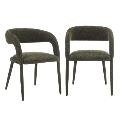 Lot de 2 fauteuils contemporain tissu kaki Alessia | Maisons du Monde