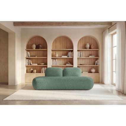 Canapé droit convertible tissu texturé 2 places - vert Colin | Maisons ...