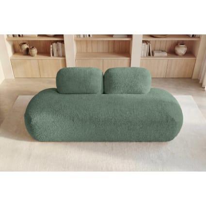 Canapé droit convertible tissu texturé 2 places - vert Colin | Maisons ...