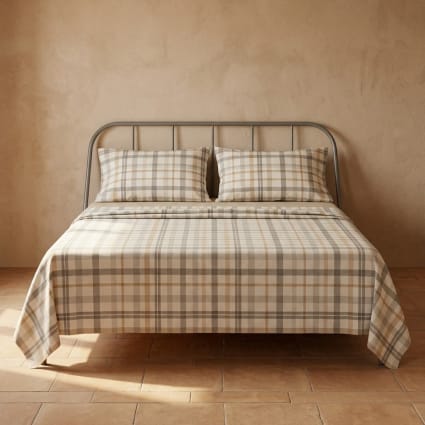 Parure de draps 100% coton à carreaux vichy 180x200 + (2)50x110 cm ...