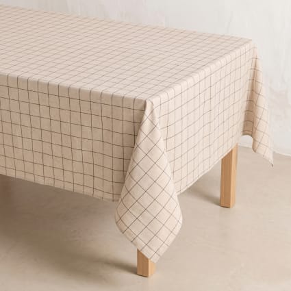 Tischdecke mit Relief-Karo, Leinen 150x100 cm Basto | Maisons du Monde
