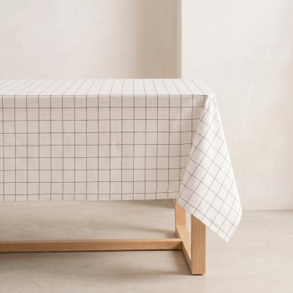 Tischdecke mit Relief-Karo, Weiß 150x100 cm Basto | Maisons du Monde