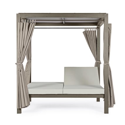 Gazebo da giardino con letti da esterno Grigio | Maisons du Monde