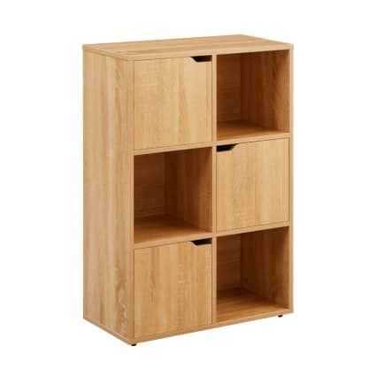 Libreria moderna 6 cubi con 3 ante rovere | Maisons du Monde