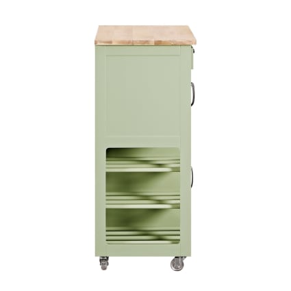 Credenza portabottiglie con cassetti e ante salvia con top in legno ...