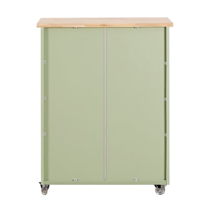 Credenza portabottiglie con cassetti e ante salvia con top in legno ...