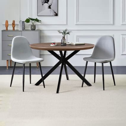 Tavolo tondo effetto legno rovere invecchiato 120x120x76 cm | Maisons ...