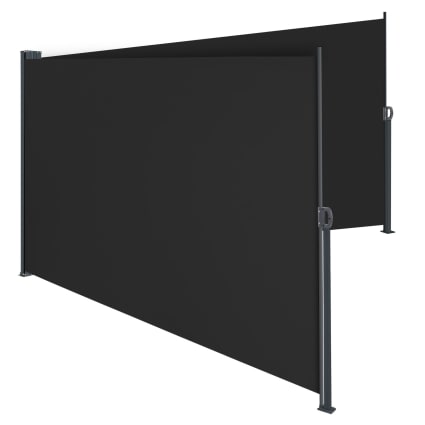 Store latéral, protection solaire, polyester acier, noir 600x9x180cm ...