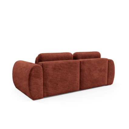 Canapé convertible 3 places bois de pin terracotta Camilla | Maisons du ...