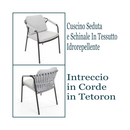 Set 4 poltrone catalina crema in alluminio verniciato | Maisons du Monde