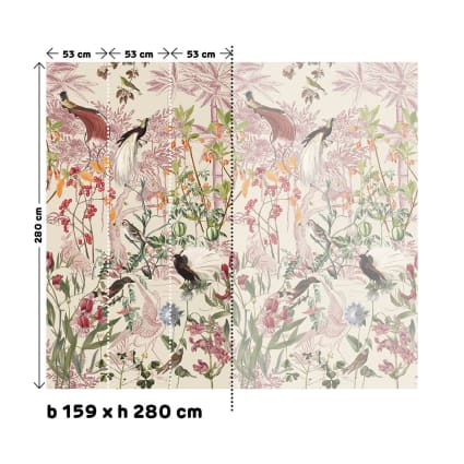 Fresque oiseaux du paradis 159x280cm Tropical | Maisons du Monde