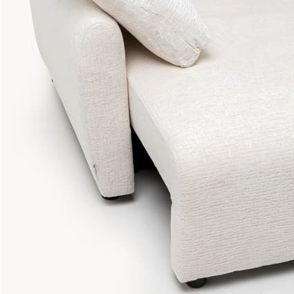 Canapé-lit 3 places en polyester texturé crème Juliet | Maisons du Monde