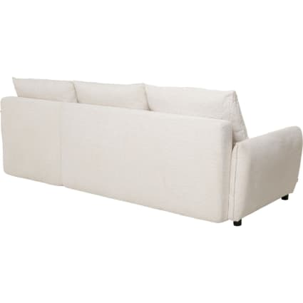 Canapé-lit 3 places en polyester texturé crème Juliet | Maisons du Monde