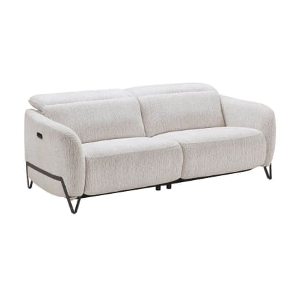 Canapé relax électrique 3 places tissu polyester beige Amsten | Maisons ...