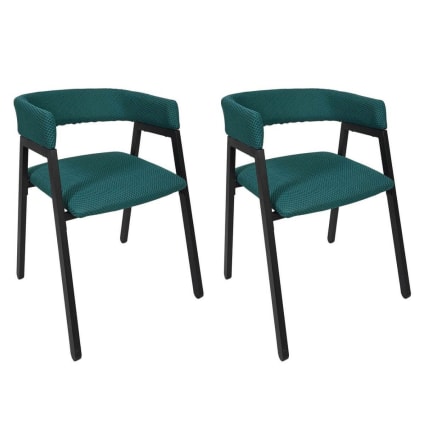 Lot de 2 fauteuils design de table en tissu texturé maille 3d bleu ...