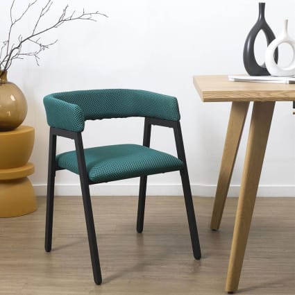 Lot de 2 fauteuils design de table en tissu texturé maille 3d bleu ...
