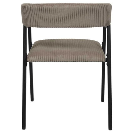 Lot de 2 fauteuils de table design en métal velours côtelé taupe Amory ...