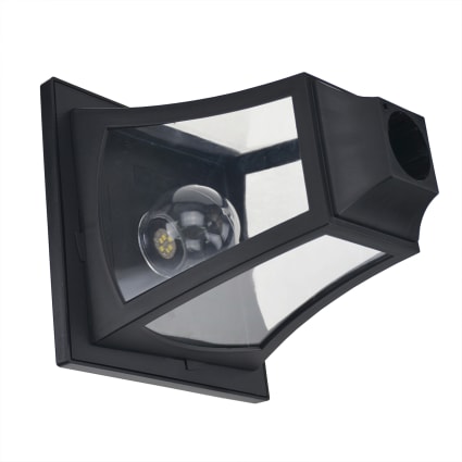Lampadaire de jardin solaire LED 3 têtes acier inox. plastique noir ...